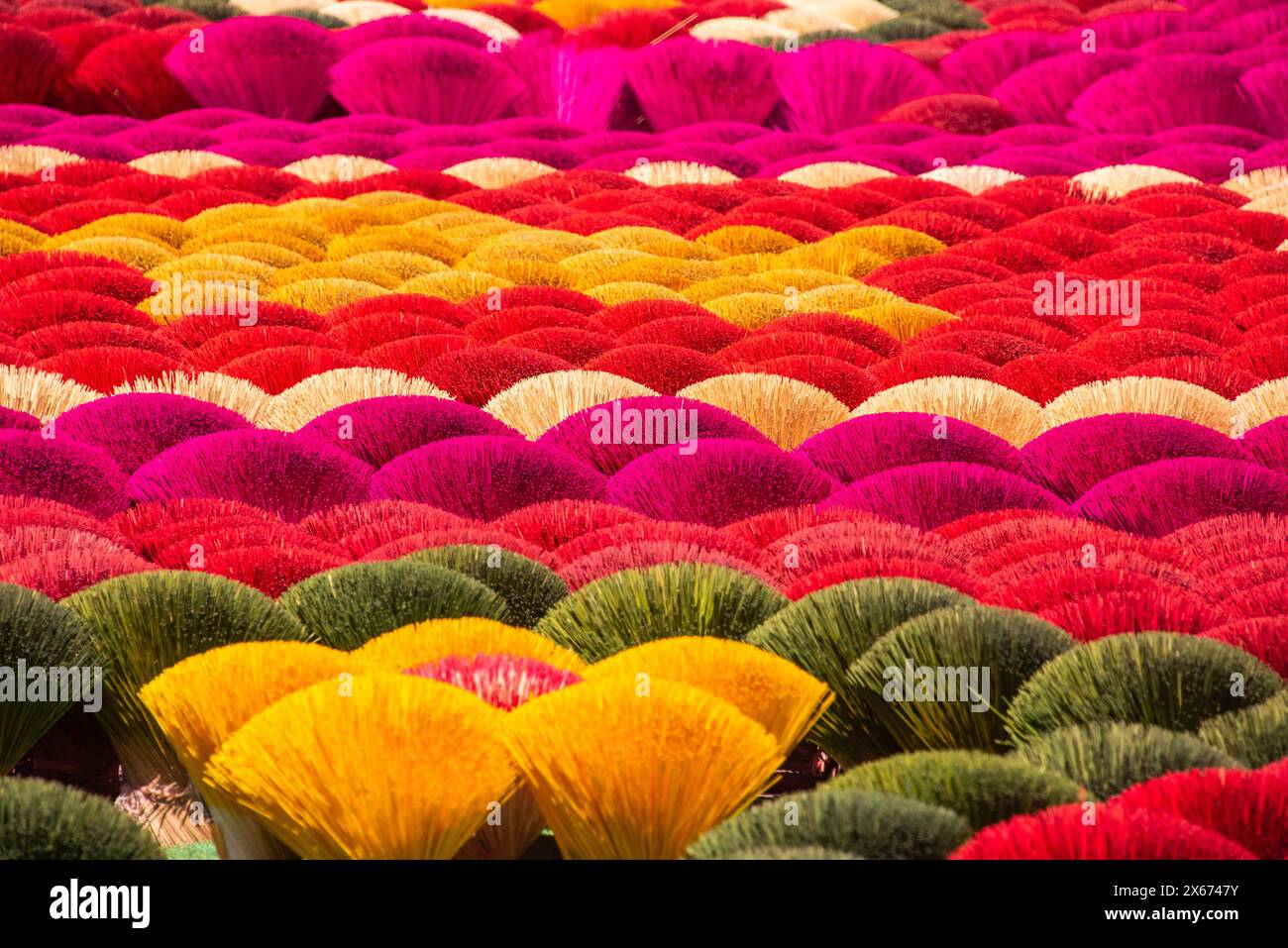 Incense drying in the Quang Phu Cau incense village, Hanoi, Vietnam ...