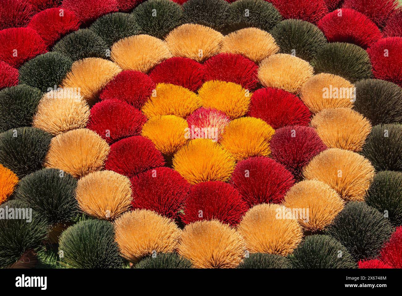 Incense drying in the Quang Phu Cau incense village, Hanoi, Vietnam ...