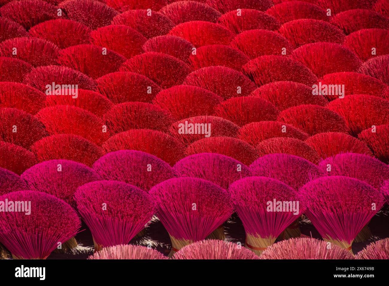 Incense drying in the Quang Phu Cau incense village, Hanoi, Vietnam ...