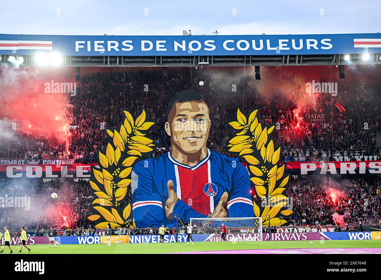 Paris, France. 12th May, 2024. Parisian supporters illustration or ...