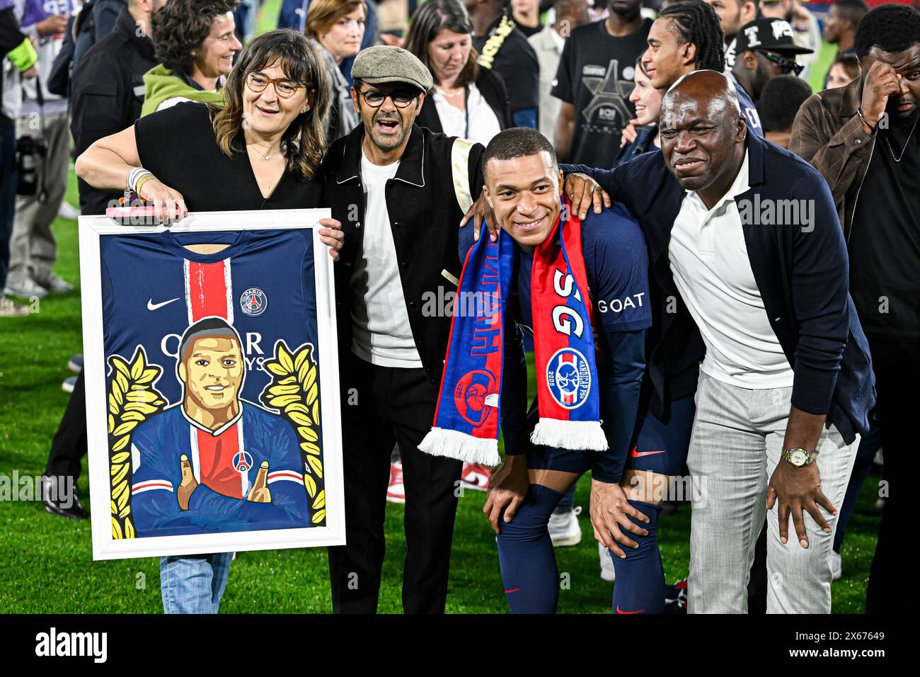 Paris, France. 12th May, 2024. Kylian Mbappe his mother Fayza Lamari ...