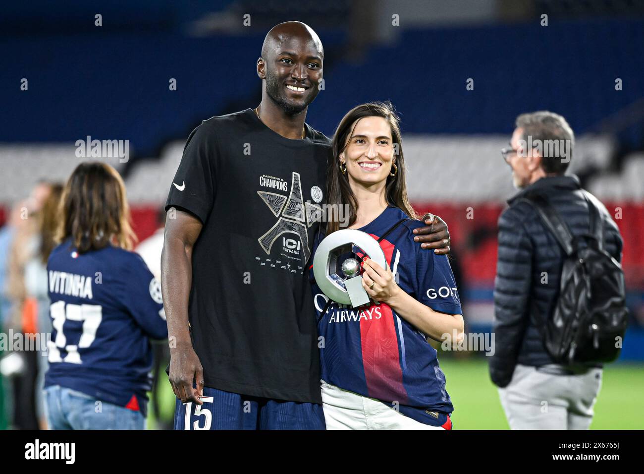 Paris, France. 12th May, 2024. Danilo Pereira and his wife Jessica ...