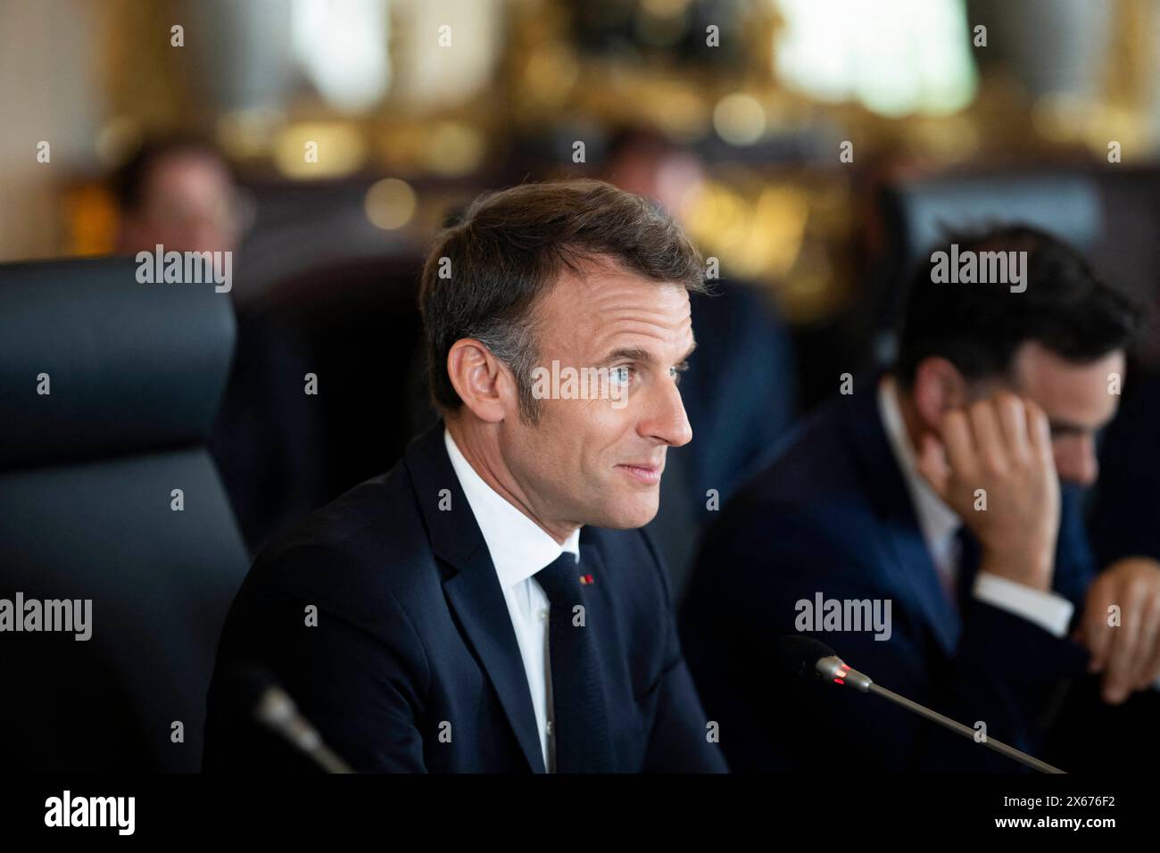 Versailles, France. 13th May, 2024. French President Emmanuel Macron ...