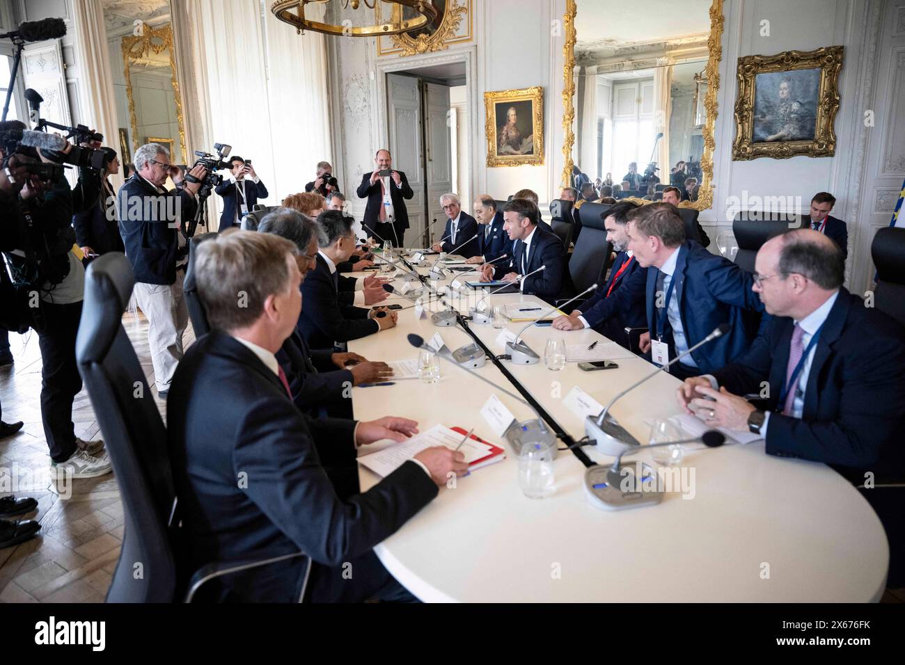 Versailles, France. 13th May, 2024. French President Emmanuel Macron ...