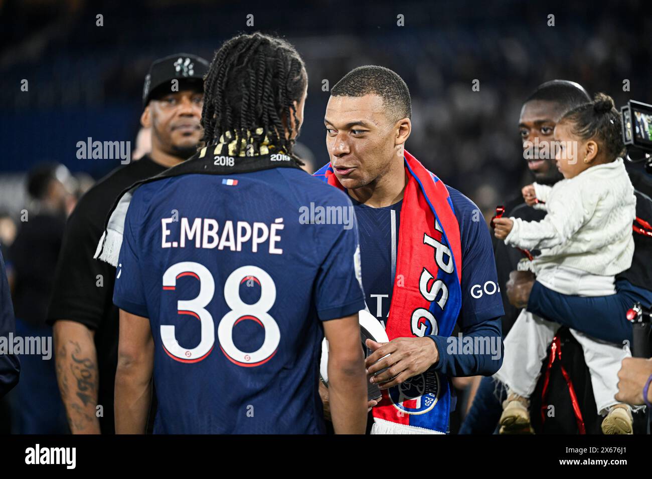 Paris, France. 12th May, 2024. Kylian Mbappe and his brother Ethan ...