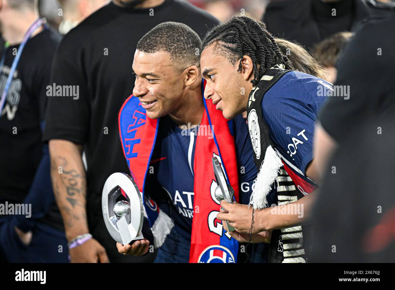 Paris, France. 12th May, 2024. Kylian Mbappe and his brother Ethan ...