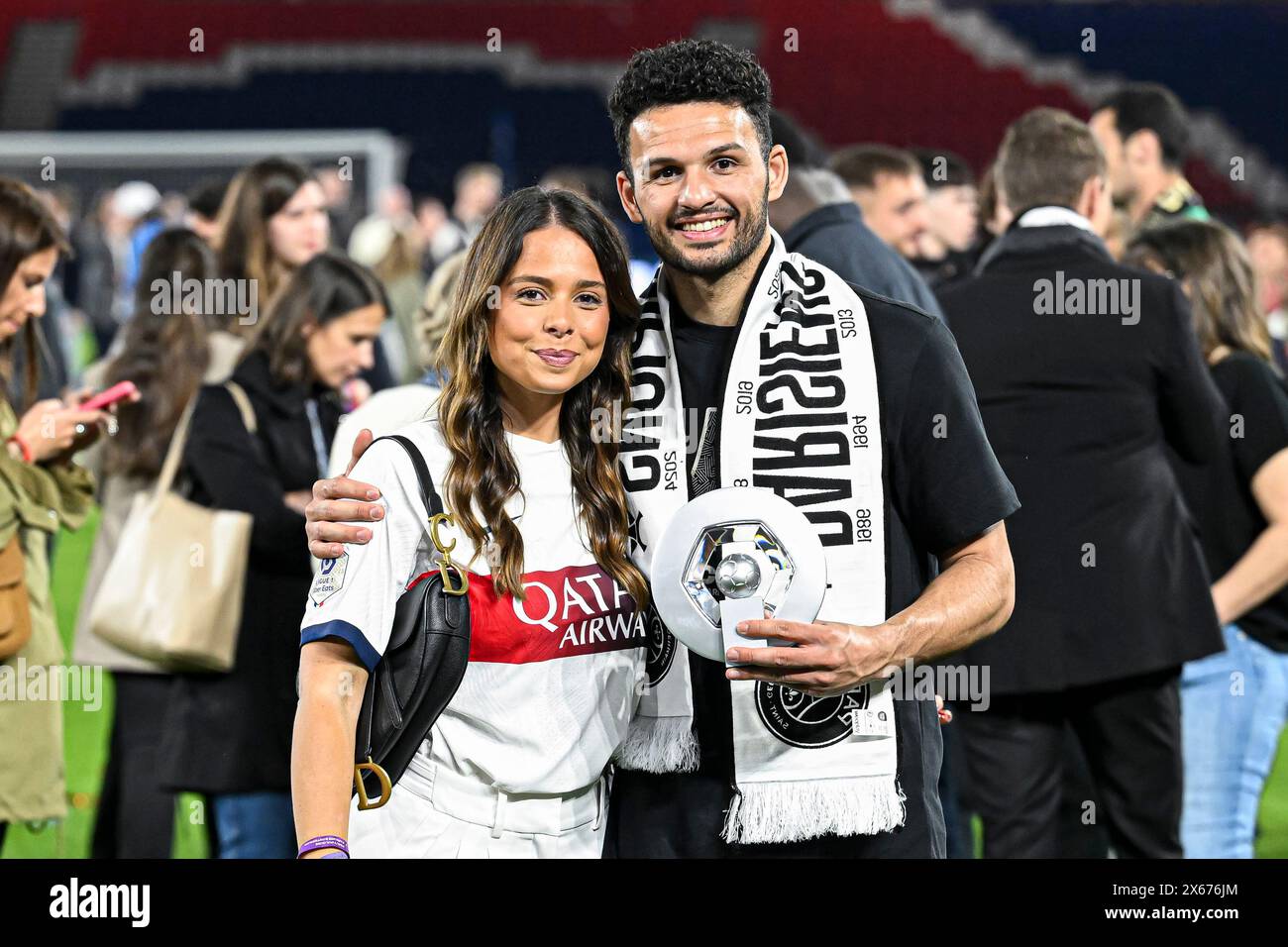 Paris, France. 12th May, 2024. Goncalo Ramos and his girlfriend ...