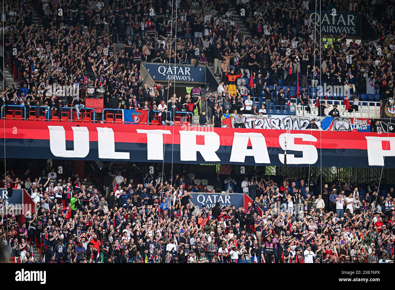 Paris, France. 12th May, 2024. Parisian supporters illustration or ...