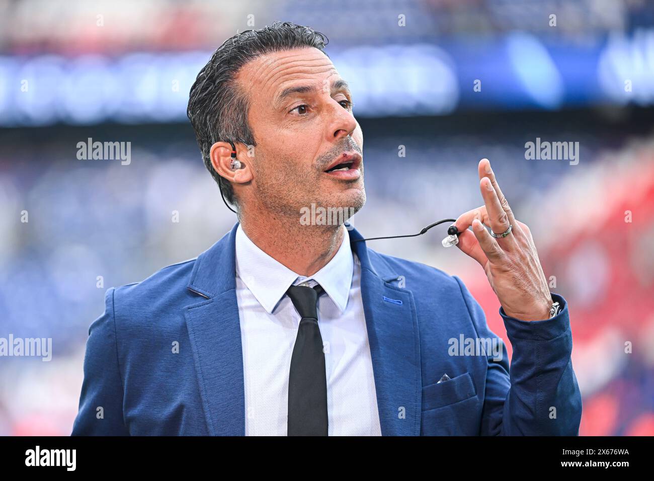 Paris, France. 12th May, 2024. Ludovic Giuly during the Ligue 1 ...