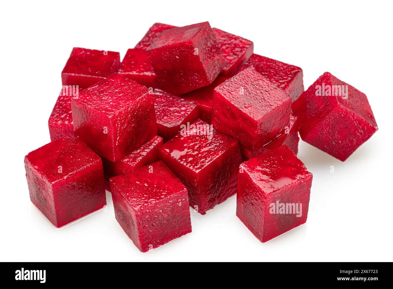 Raw red beetroot cubes isolated on white background Stock Photo - Alamy
