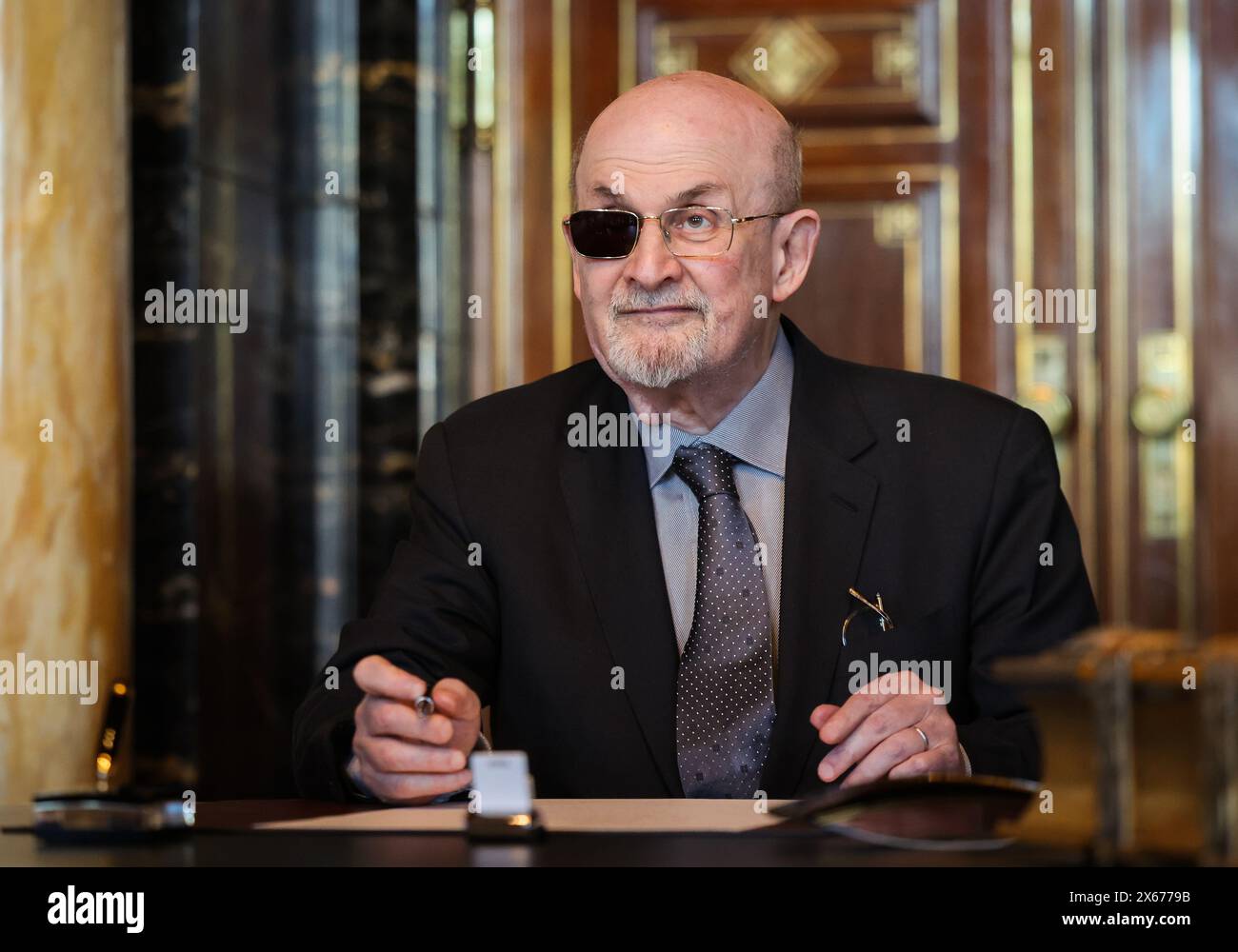 Hamburg, Germany. 13th May, 2024. The Indian-British writer Salman ...