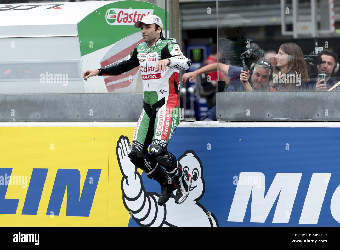Johann Zarco of France #5 and LCR Honda Castrol salutes the fans from ...