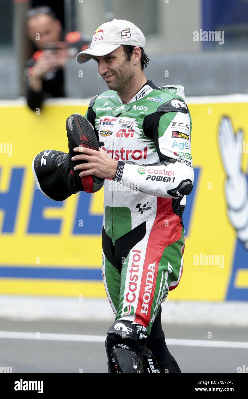 Johann Zarco of France #5 and LCR Honda Castrol throws his boots to the ...