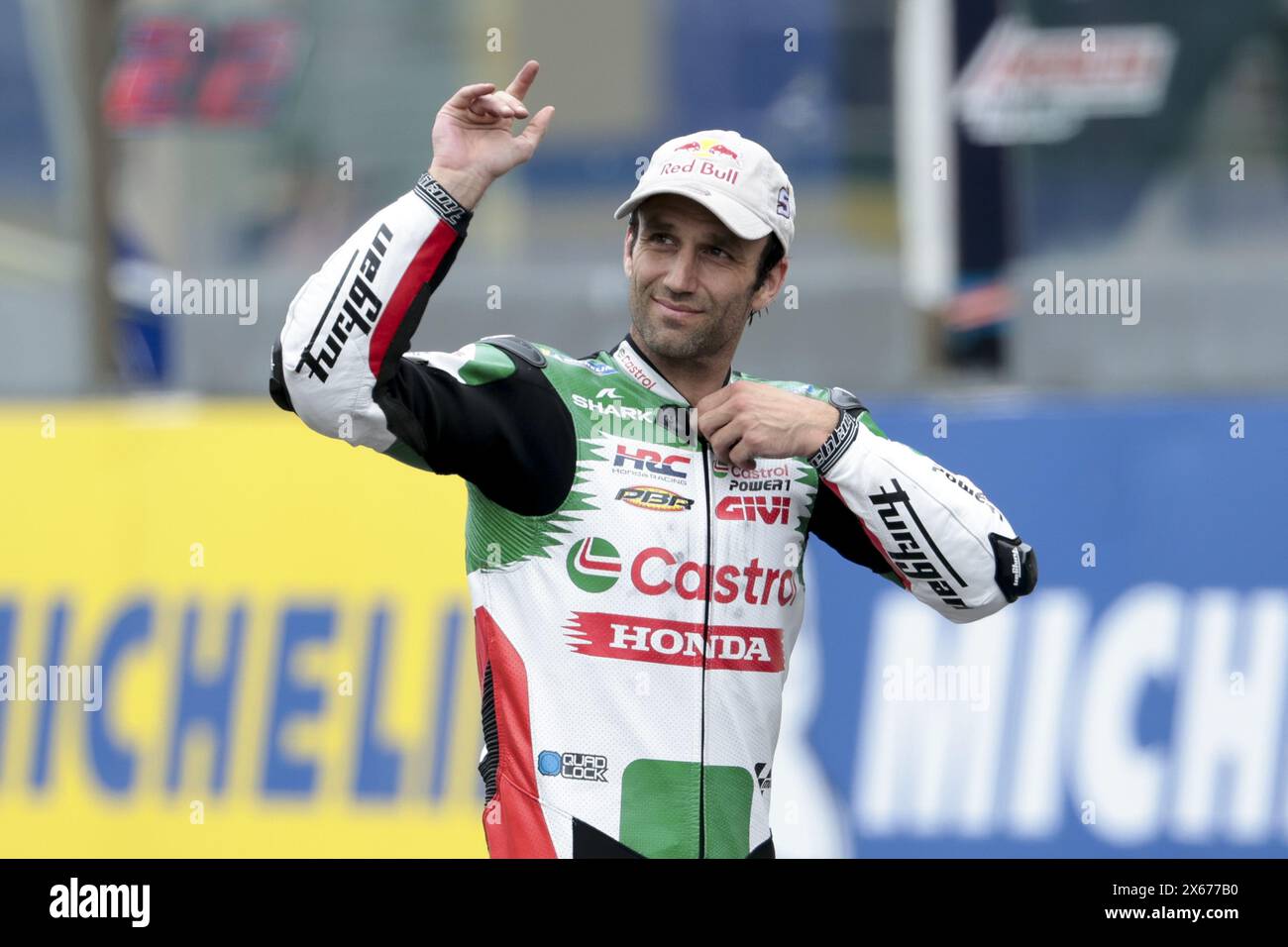 Johann Zarco of France #5 and LCR Honda Castrol salutes the fans from ...