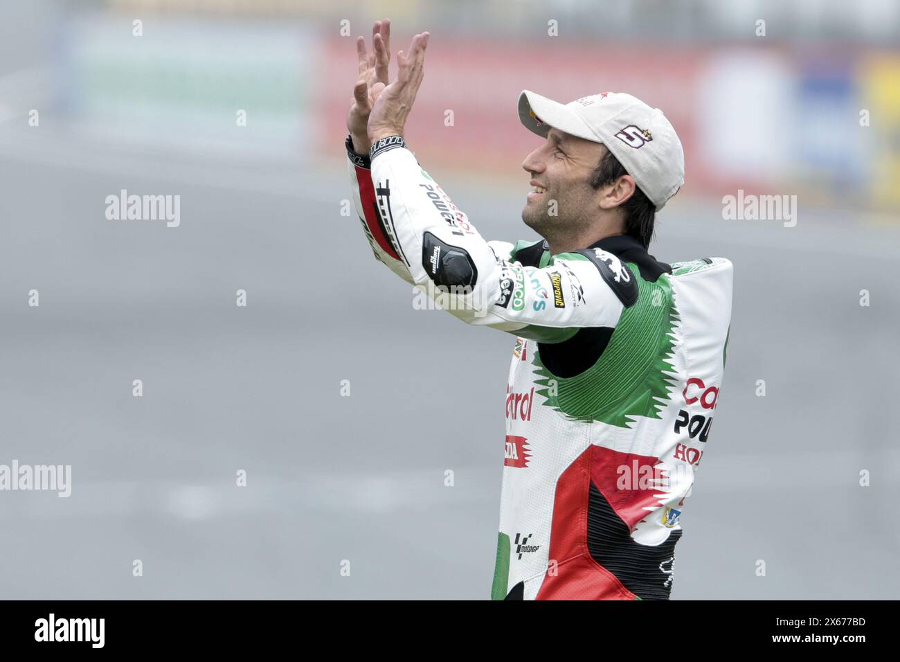 Johann Zarco of France #5 and LCR Honda Castrol salutes the fans from ...