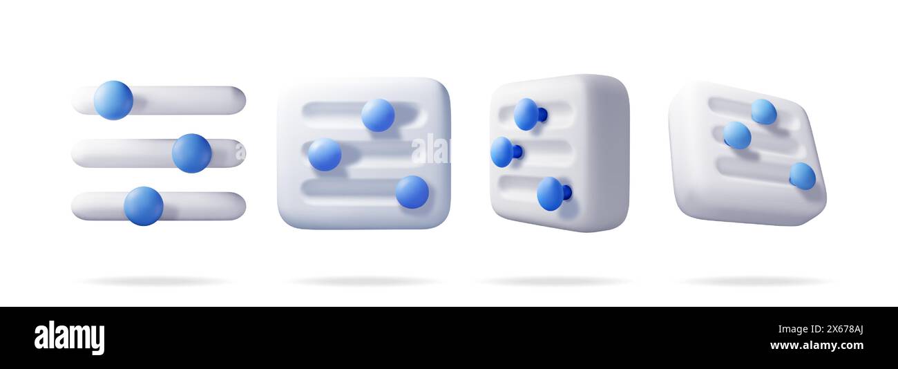 3D set of filter button icon Stock Vector Image & Art - Alamy