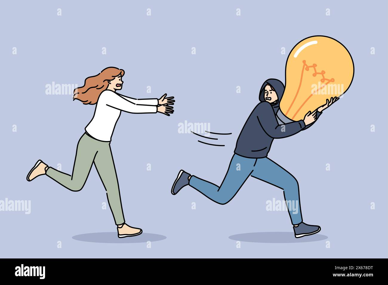 Run and hide woman Stock Vector Images - Alamy