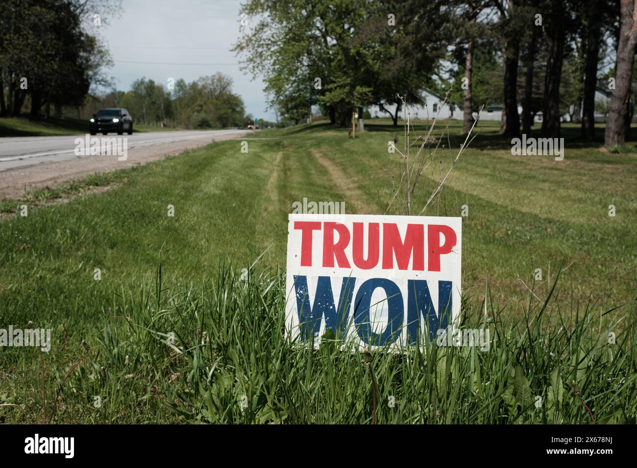 Trump Won roadside yard sign in the Thumb region of Michigan USA Stock ...