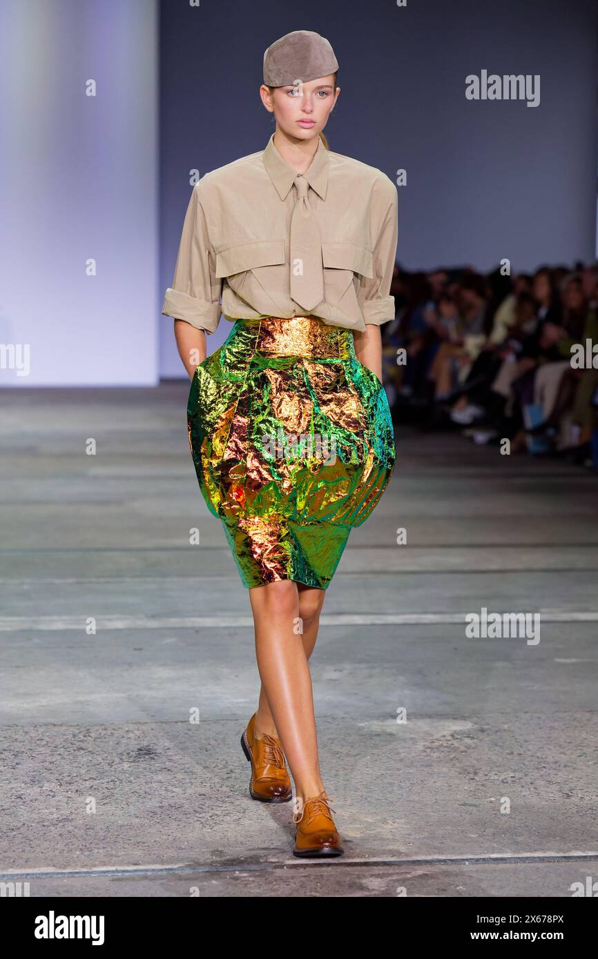 A model walks the runway during the Rory William Dochert show during ...