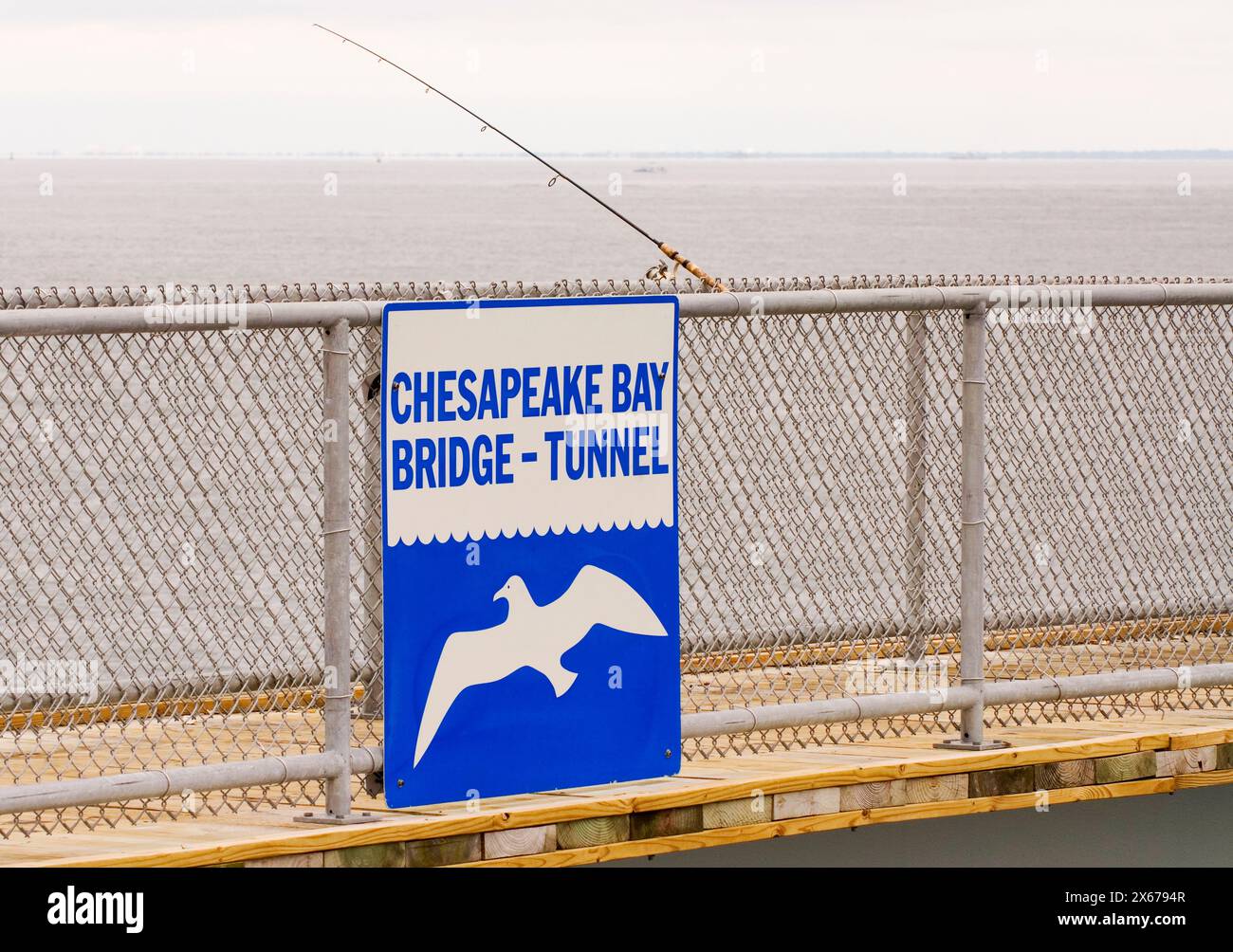 Sign on the Chesapeake Bay Bridge and Tunnel, Virginia, USA Stock Photo ...