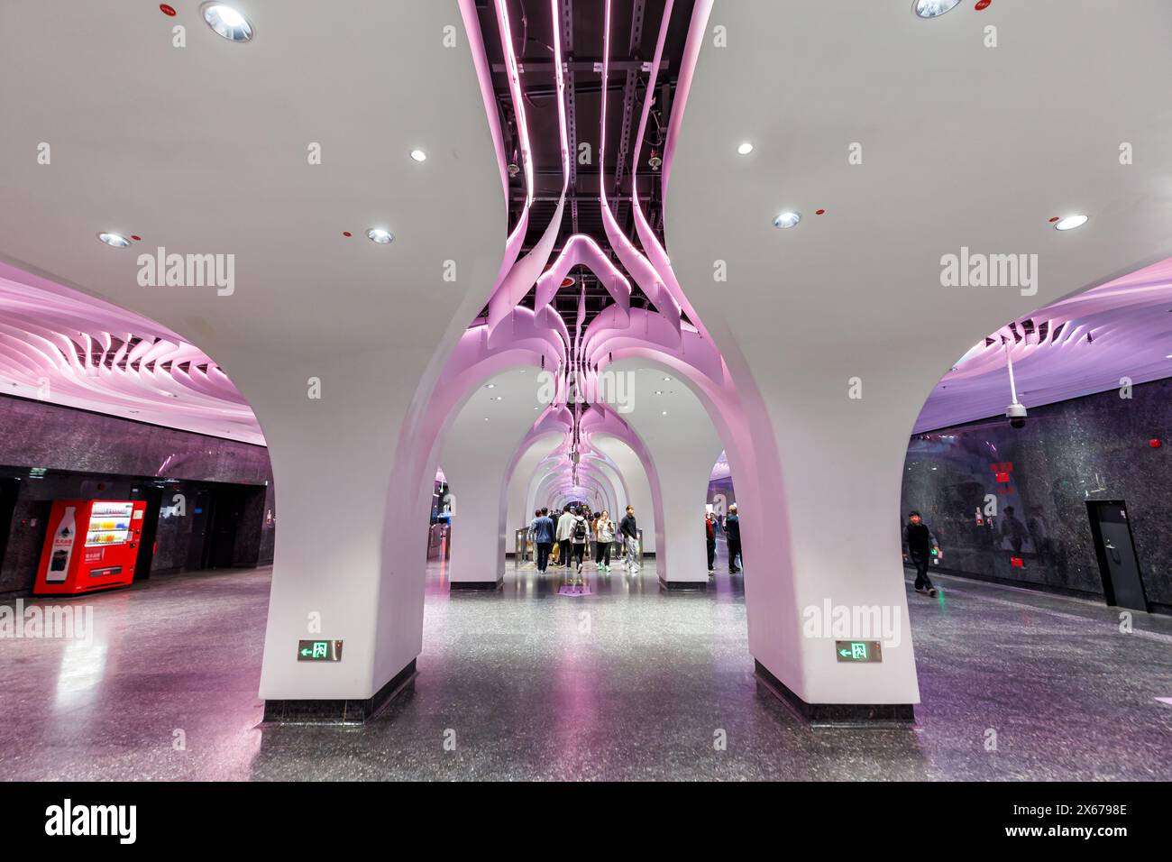 Shanghai, China - April 10, 2024: Shanghai Metro transit modern ...