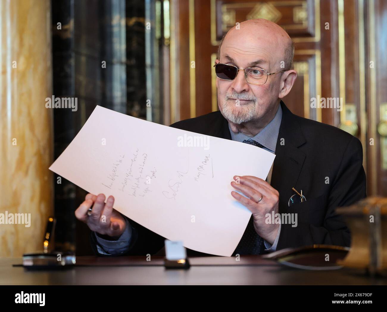 Hamburg, Germany. 13th May, 2024. The Indian-British writer Salman ...