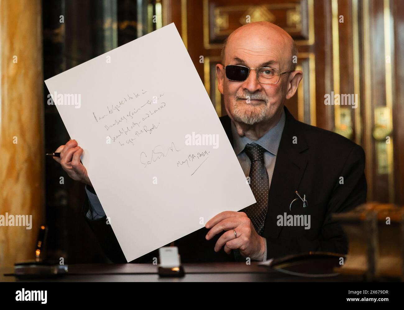 Hamburg, Germany. 13th May, 2024. The Indian-British writer Salman ...