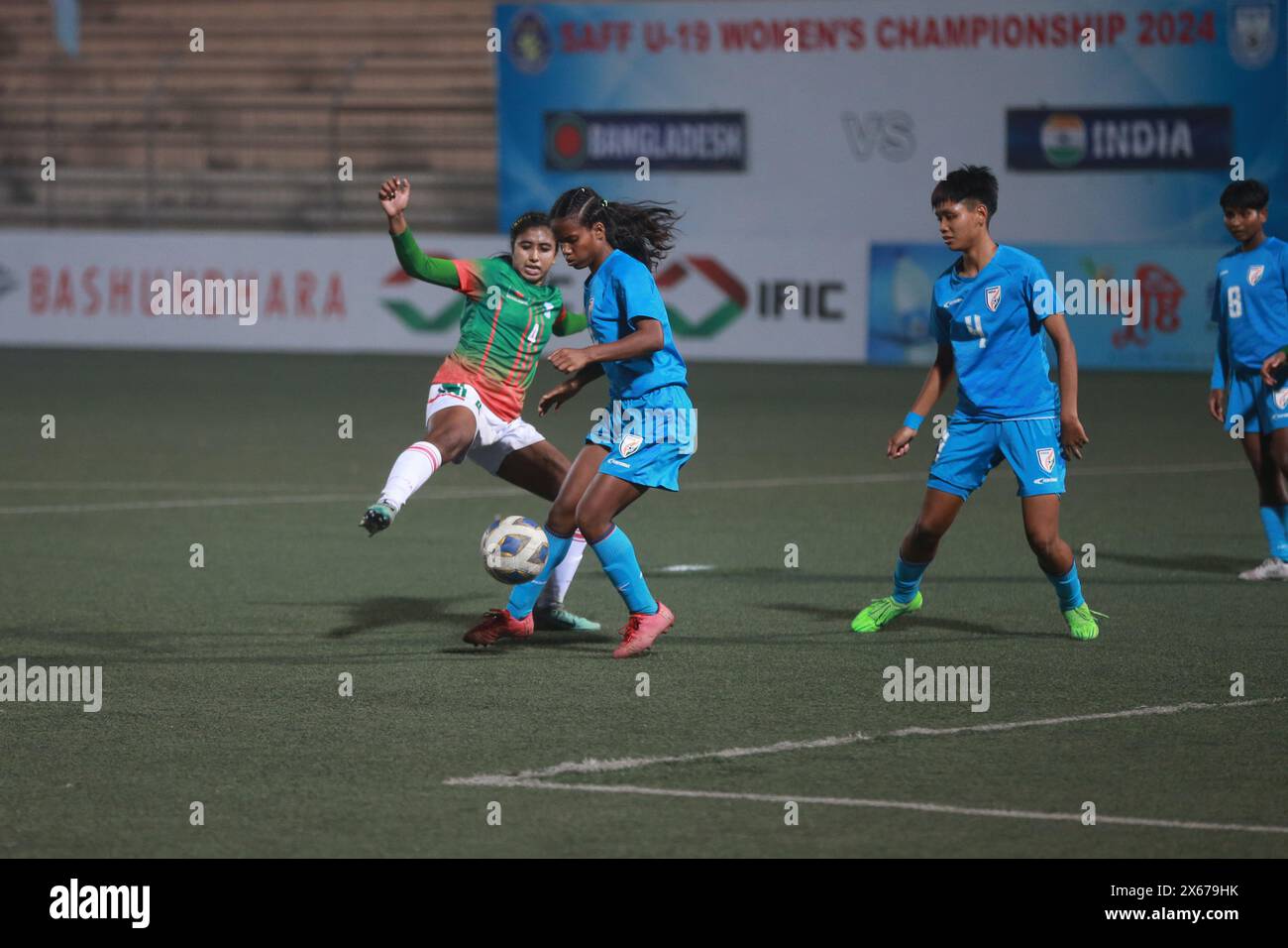 Bangladesh and India final match of the SAFF U-19 Women's Championship at the Birshrestha ...