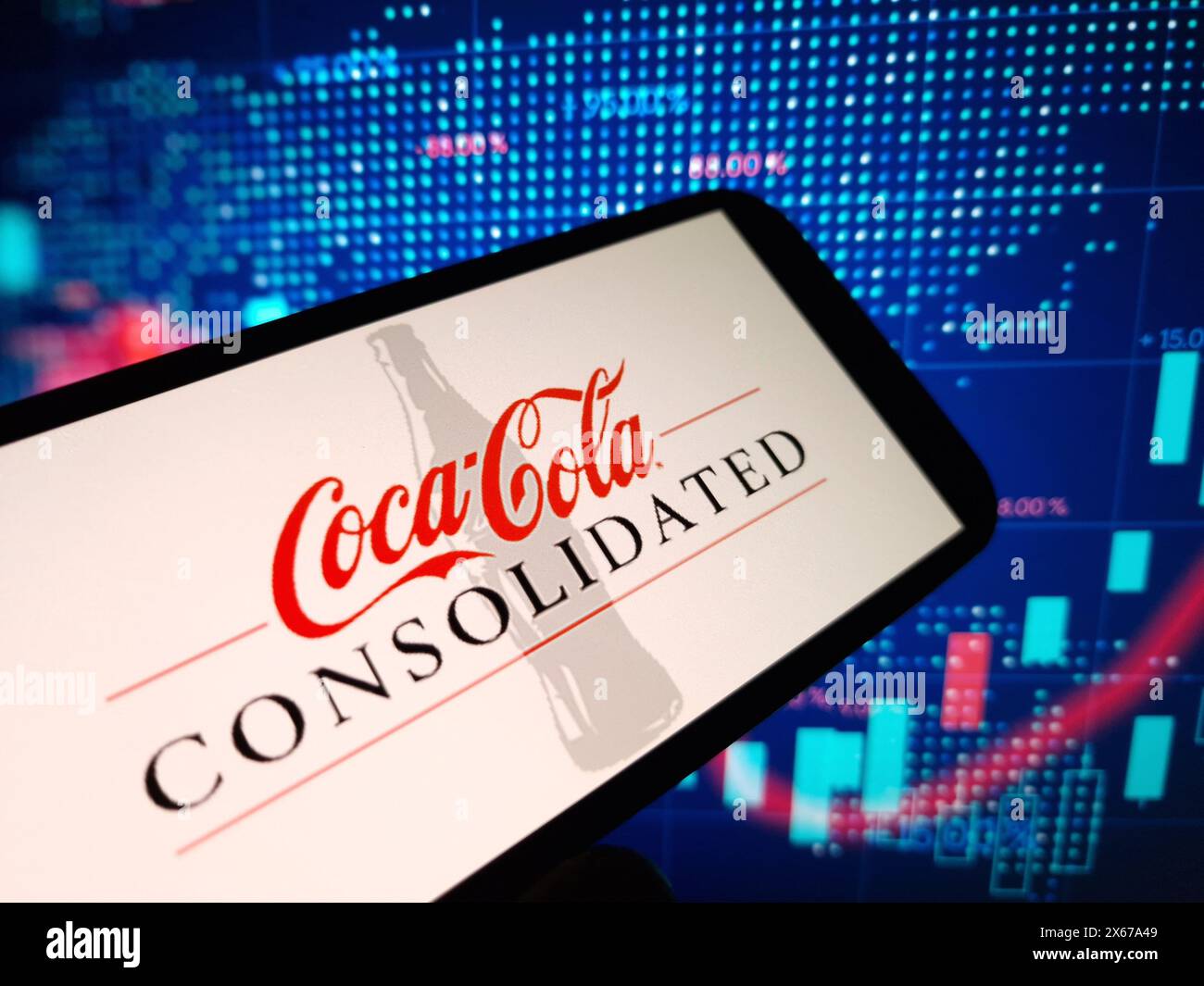 Konskie, Poland - May 12, 2024: Coca-Cola Consolidated company logo ...