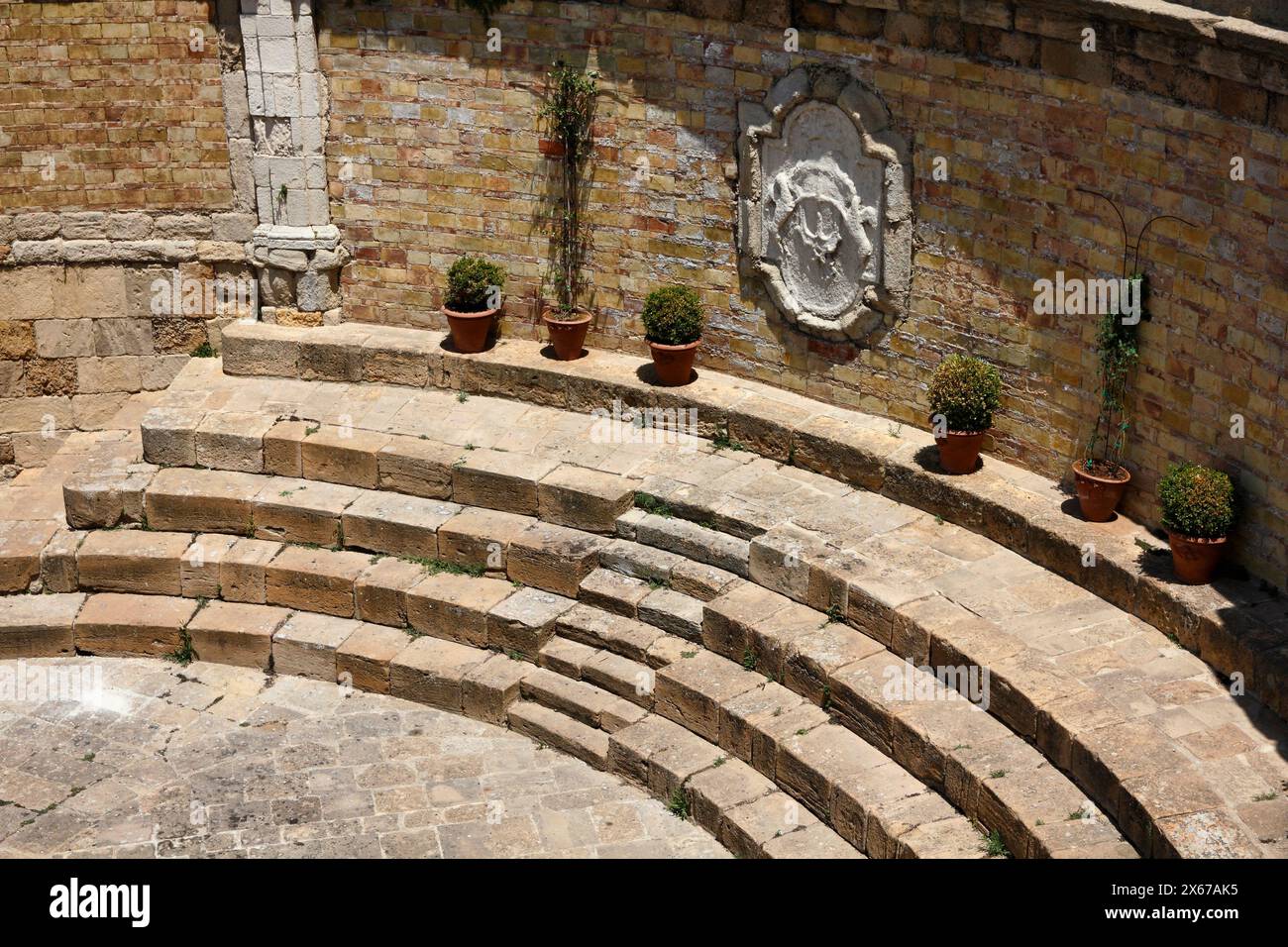 Italy, Sicily, Caltagirone town (Catania Province), greek anphitheatre ...