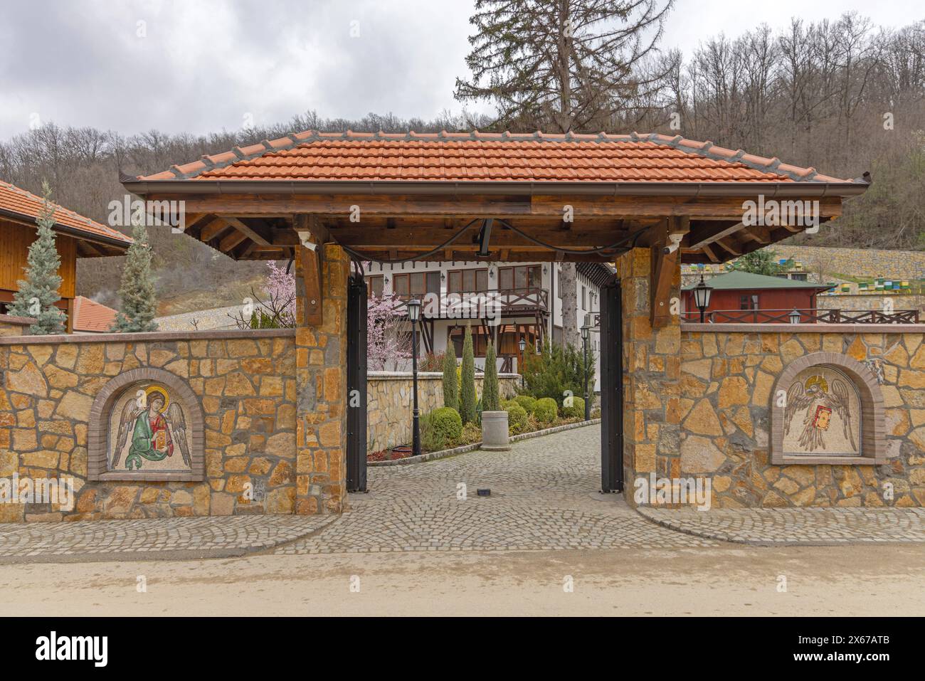 Golubac, Serbia - March 14, 2024: Entrance Gate to Serbian Orthodox ...