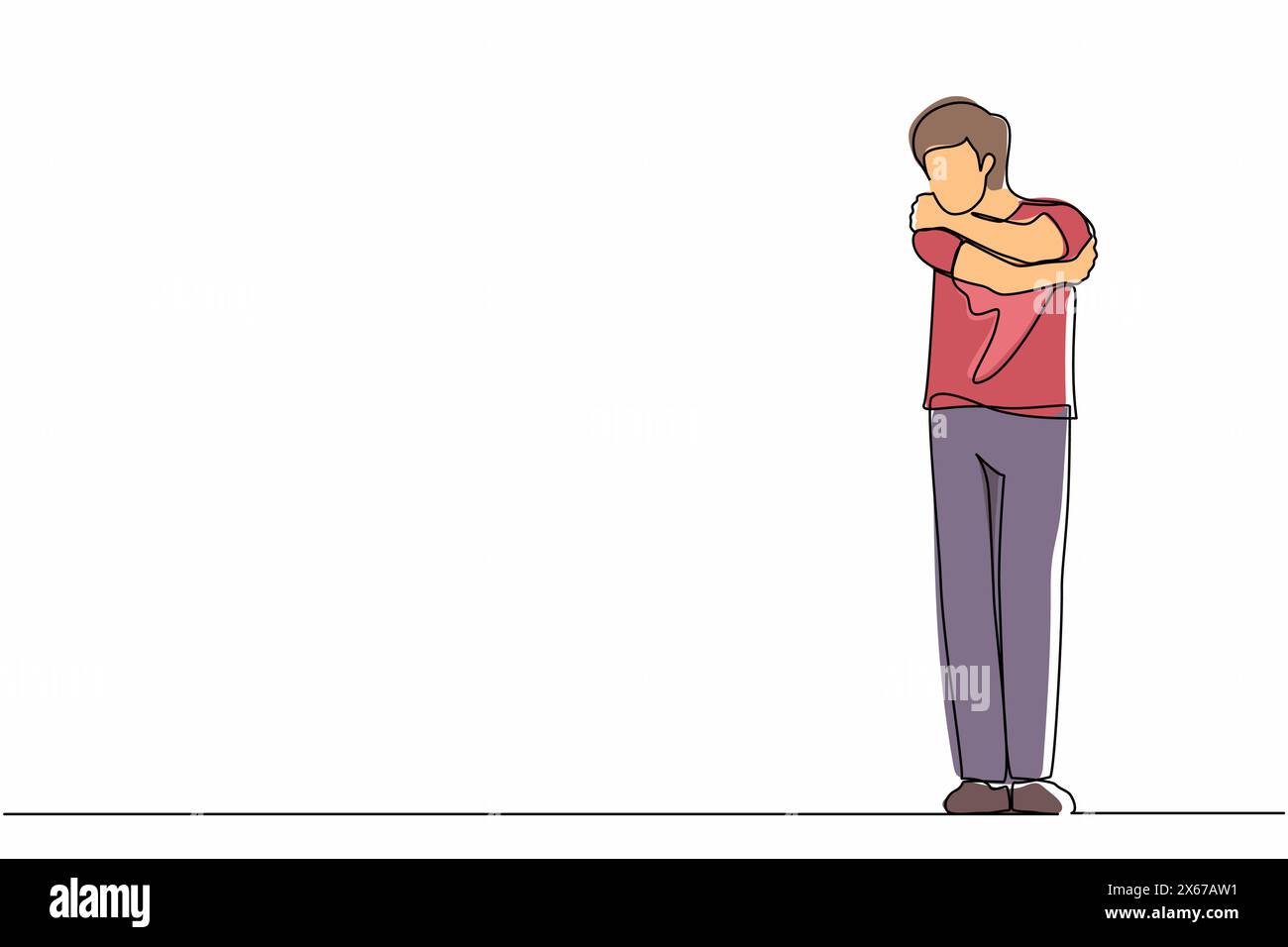 Embracing oneself Stock Vector Images - Alamy