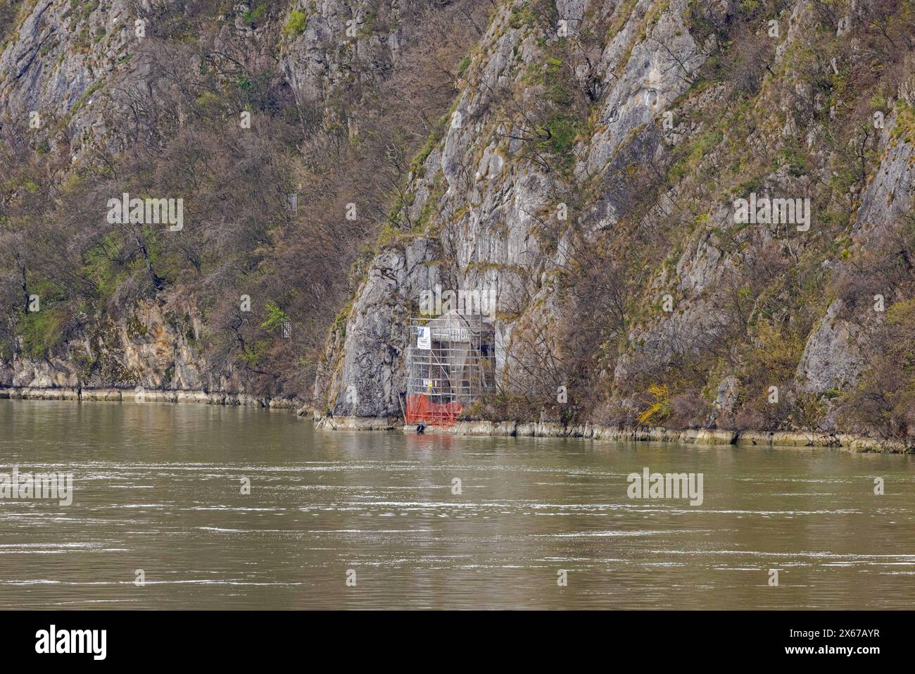 Tekija, Serbia - March 15, 2024: Trajan Plaque Historic Landmark Tabula ...