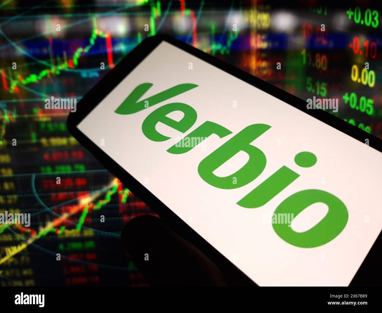 Konskie, Poland - May 12, 2024: Verbio company logo displayed on mobile phone Stock Photo - Alamy