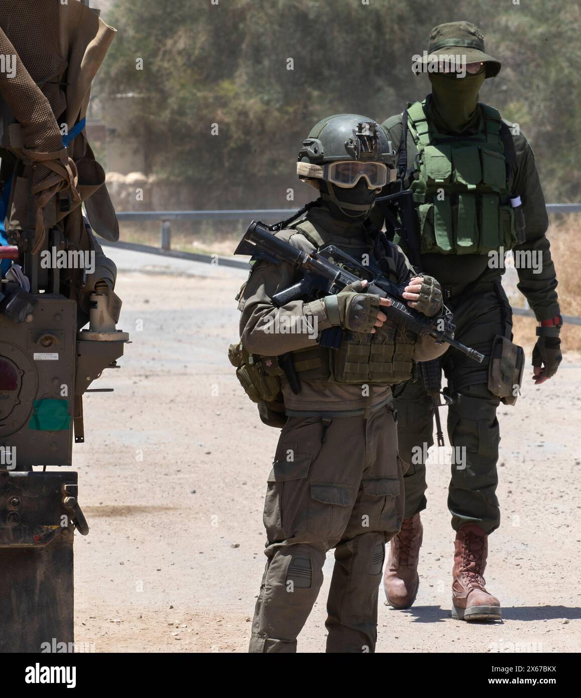 Southern Israel, Israel. 13th May, 2024. Israeli soldiers at a staging ...