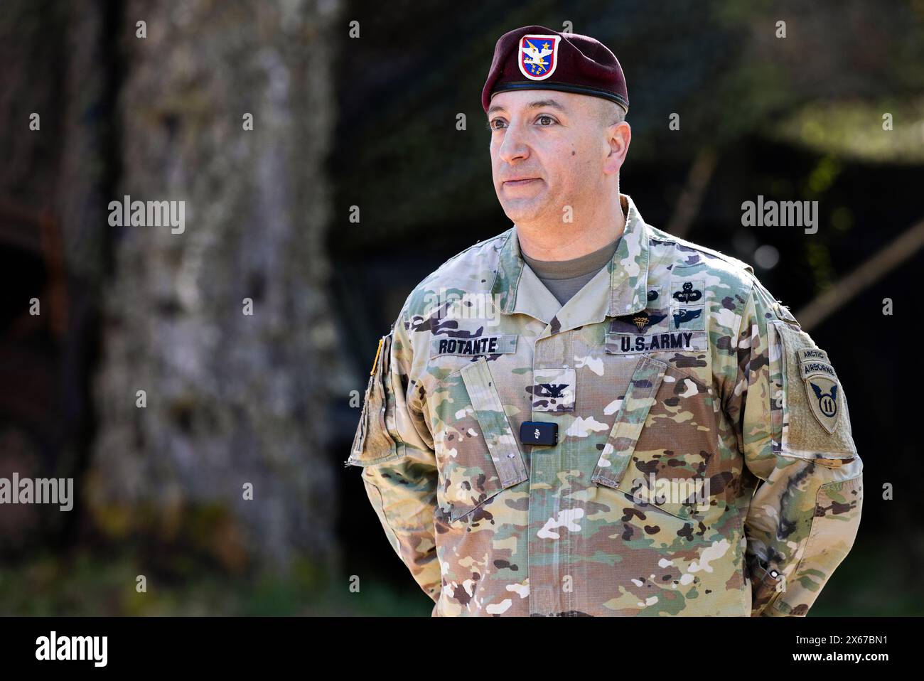 Colonel John Rotante, 11th Airborne Division Commander, from the US ...