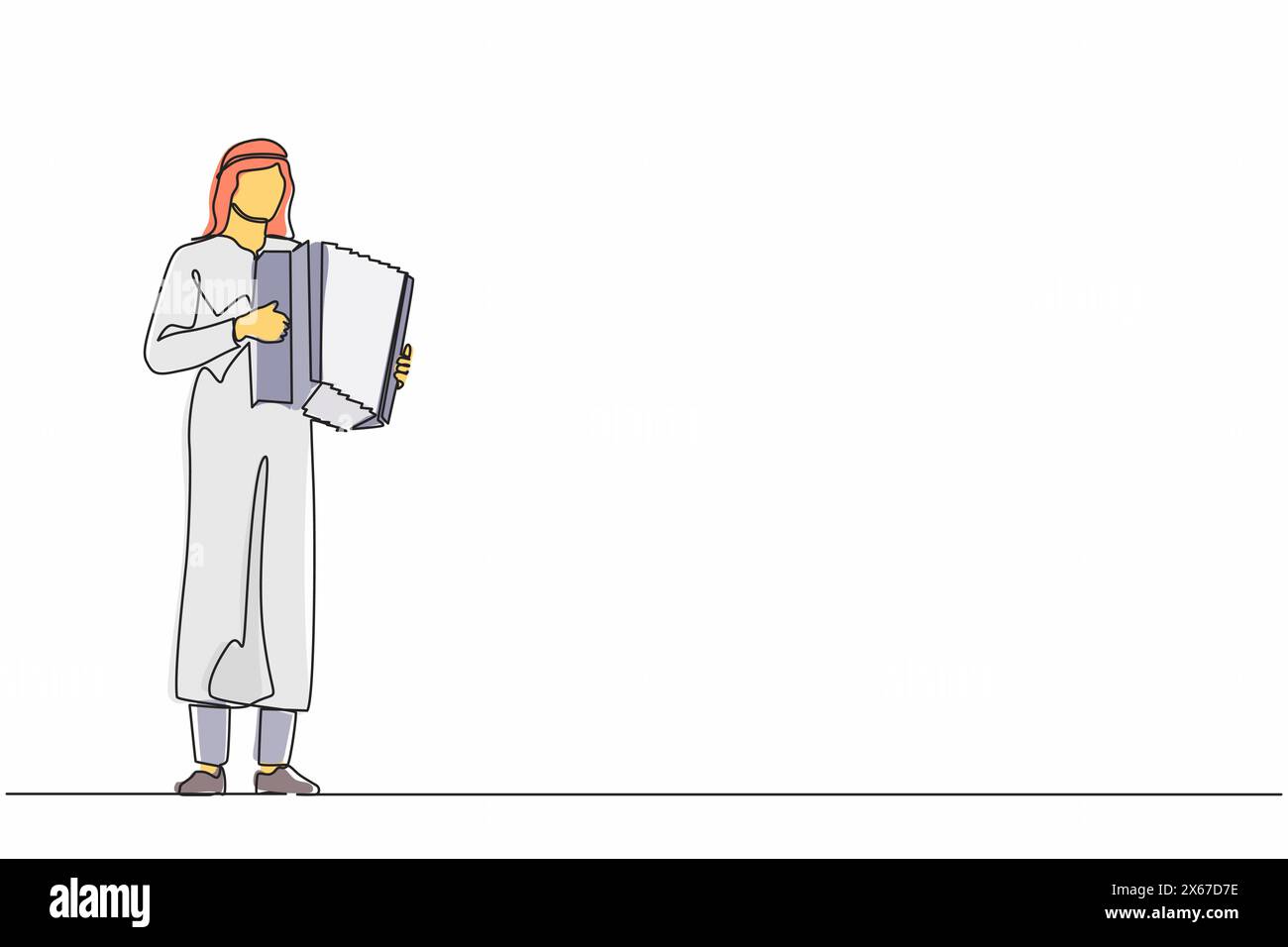 Single continuous line drawing Arab man musician playing accordion ... Single continuous line drawing Arab man musician playing accordion ...