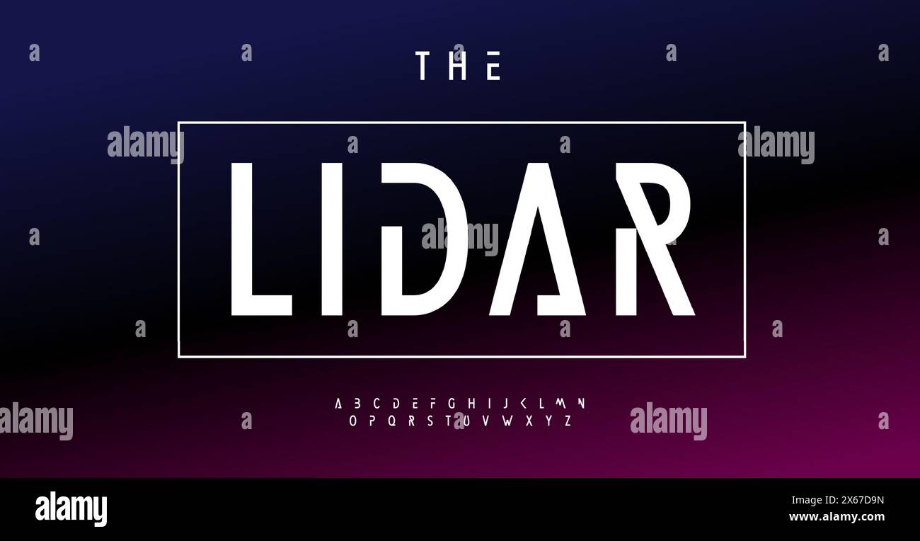 Bevel innovation geometric alphabet, sleek high-tech font, clean modern logo, high bold identity ...