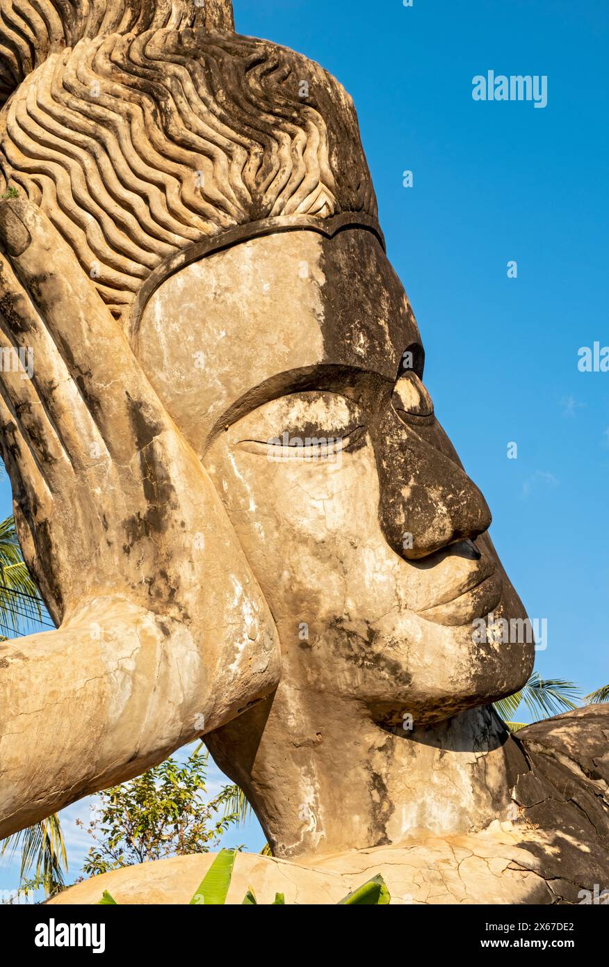 Reclining Buddha statue at Xieng Khuan Buddha Park, Vientiane, Laos ...