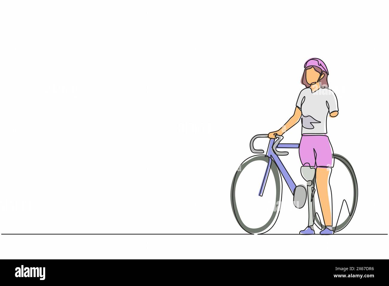 Woman standing bicycle Stock Vector Images - Alamy