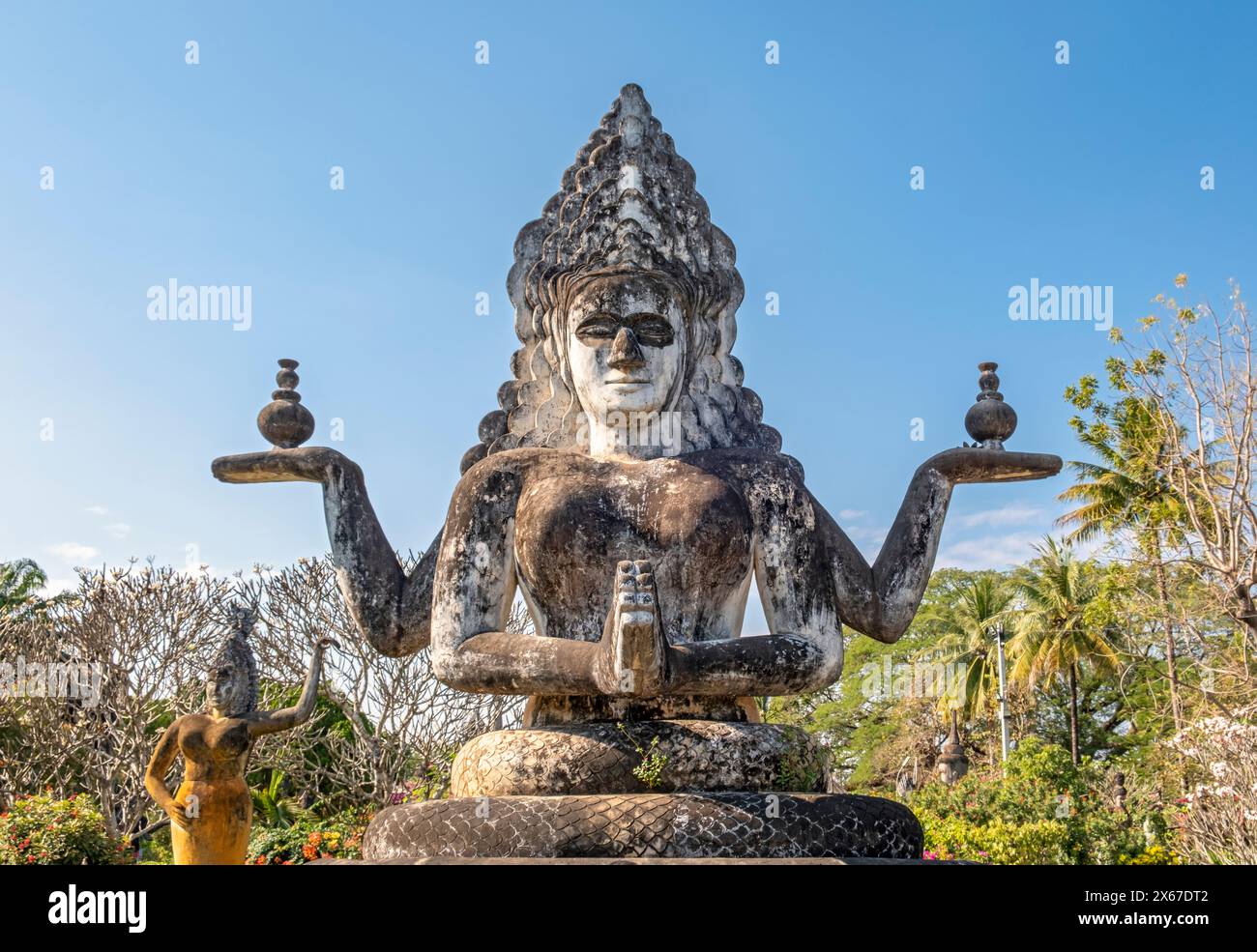 Hindu Statue at Xieng Khuan Buddha Park, Vientiane, Laos Stock Photo ...