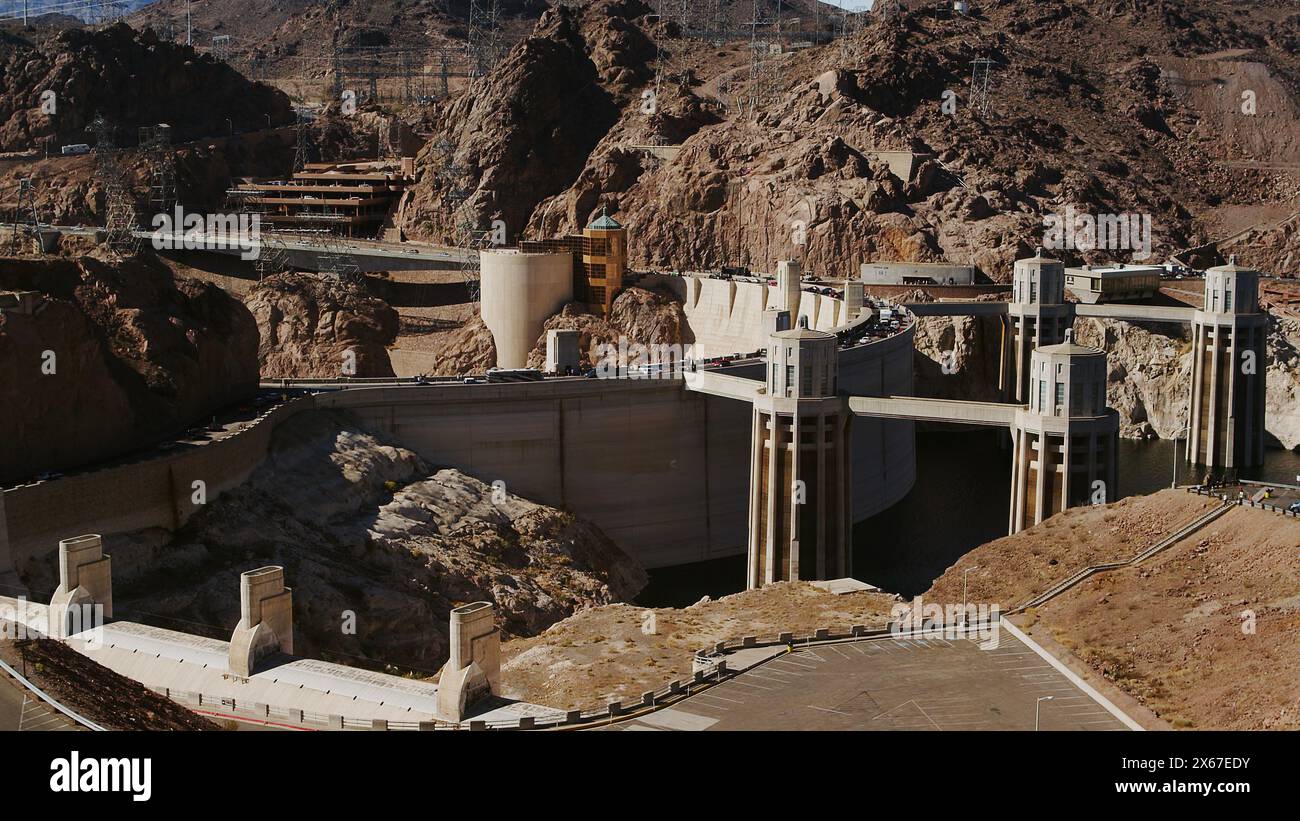 Panoramic view of the Hoover Dam in 2010 that predates the Hoover Dam ...