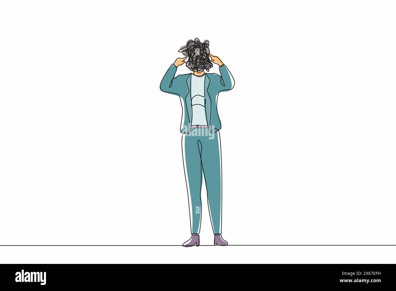 Headache drawing illustration female hi-res stock photography and ...