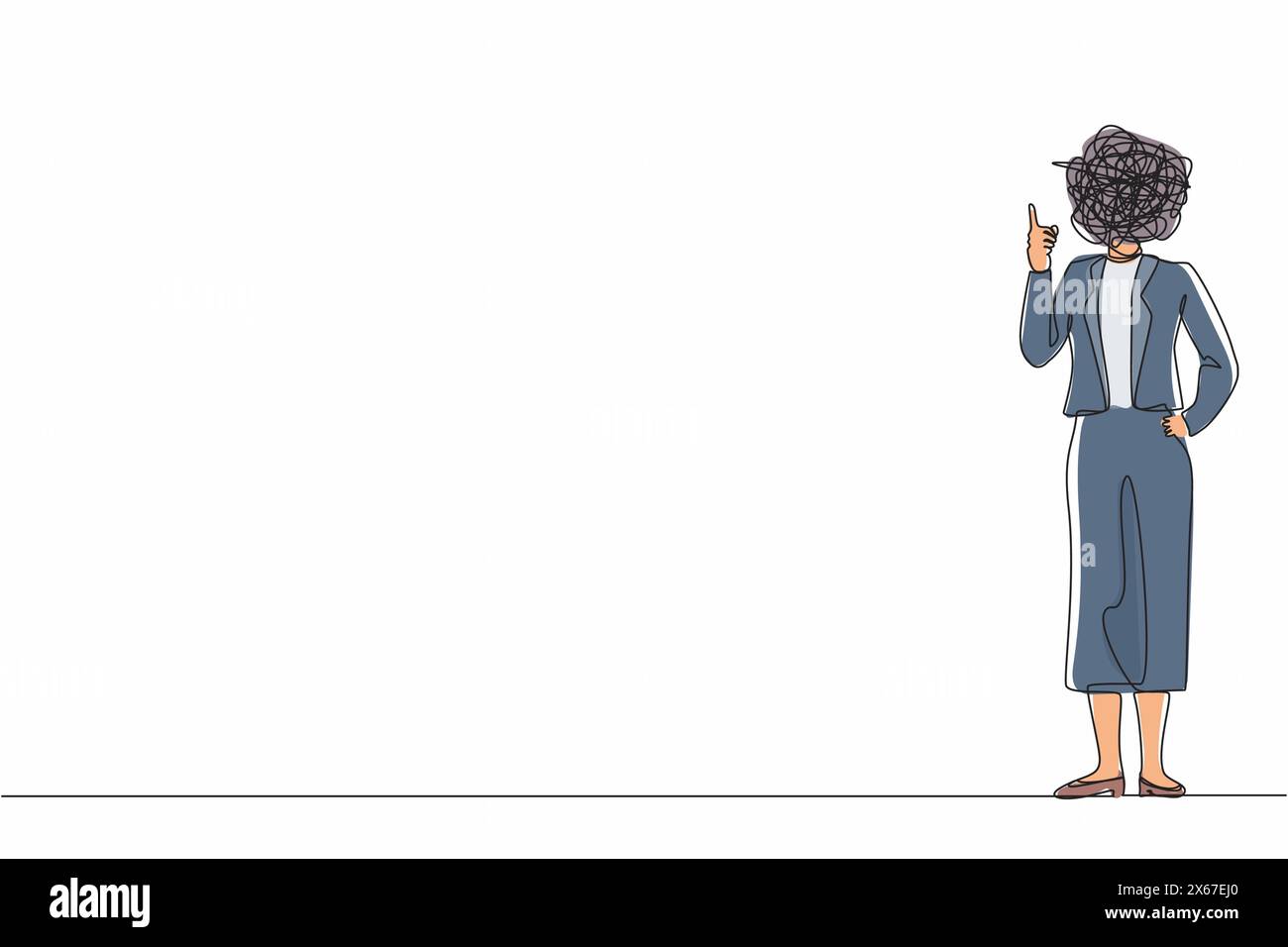 Woman pointing finger think Stock Vector Images - Alamy