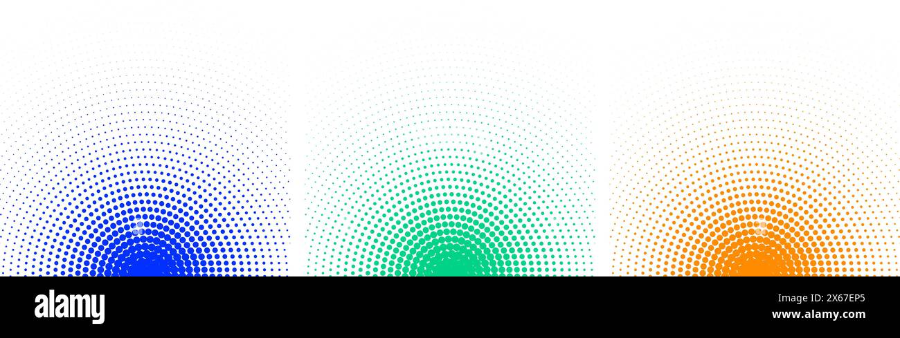 set of colored halftone backgrounds isolated. Vector illustration Stock ...