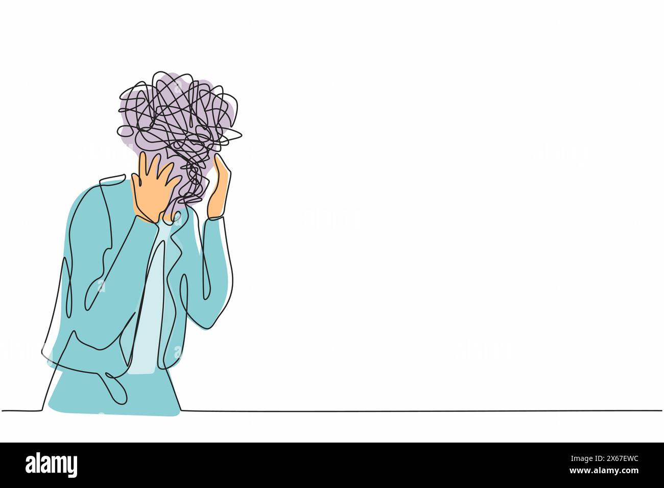 Headache drawing illustration female hi-res stock photography and ...