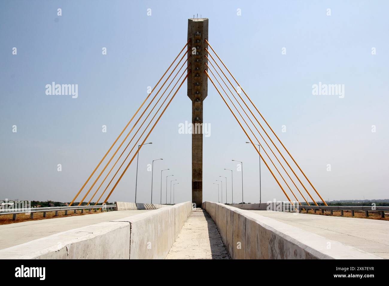 The design of a sturdy bridge construction is equipped with concrete ...