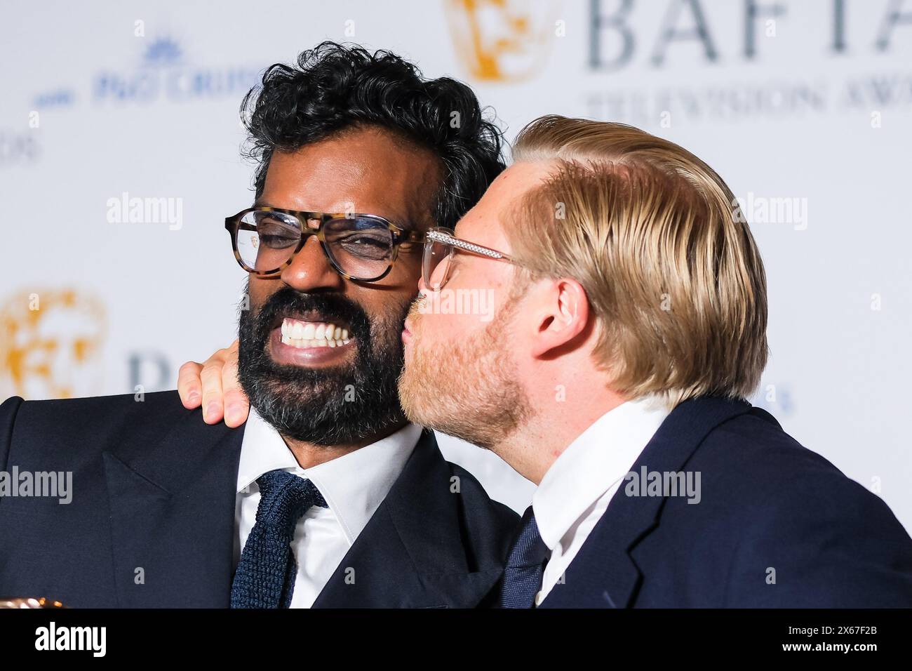 London, UK. 12th May, 2024. Romesh Ranganathan and Rob Beckett pose ...