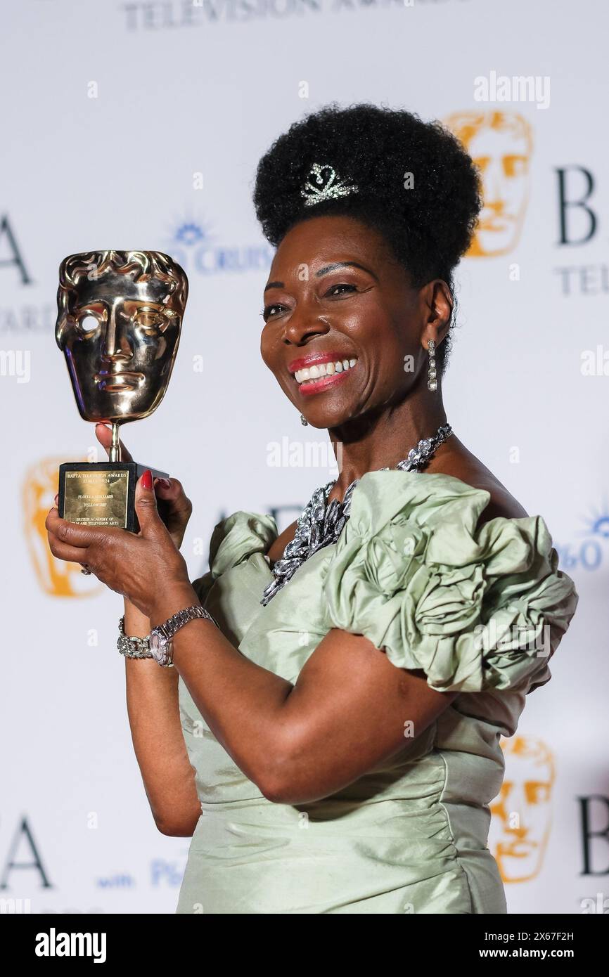 London, UK. 12th May, 2024. Floella Benjamin poses with her BAFTA ...