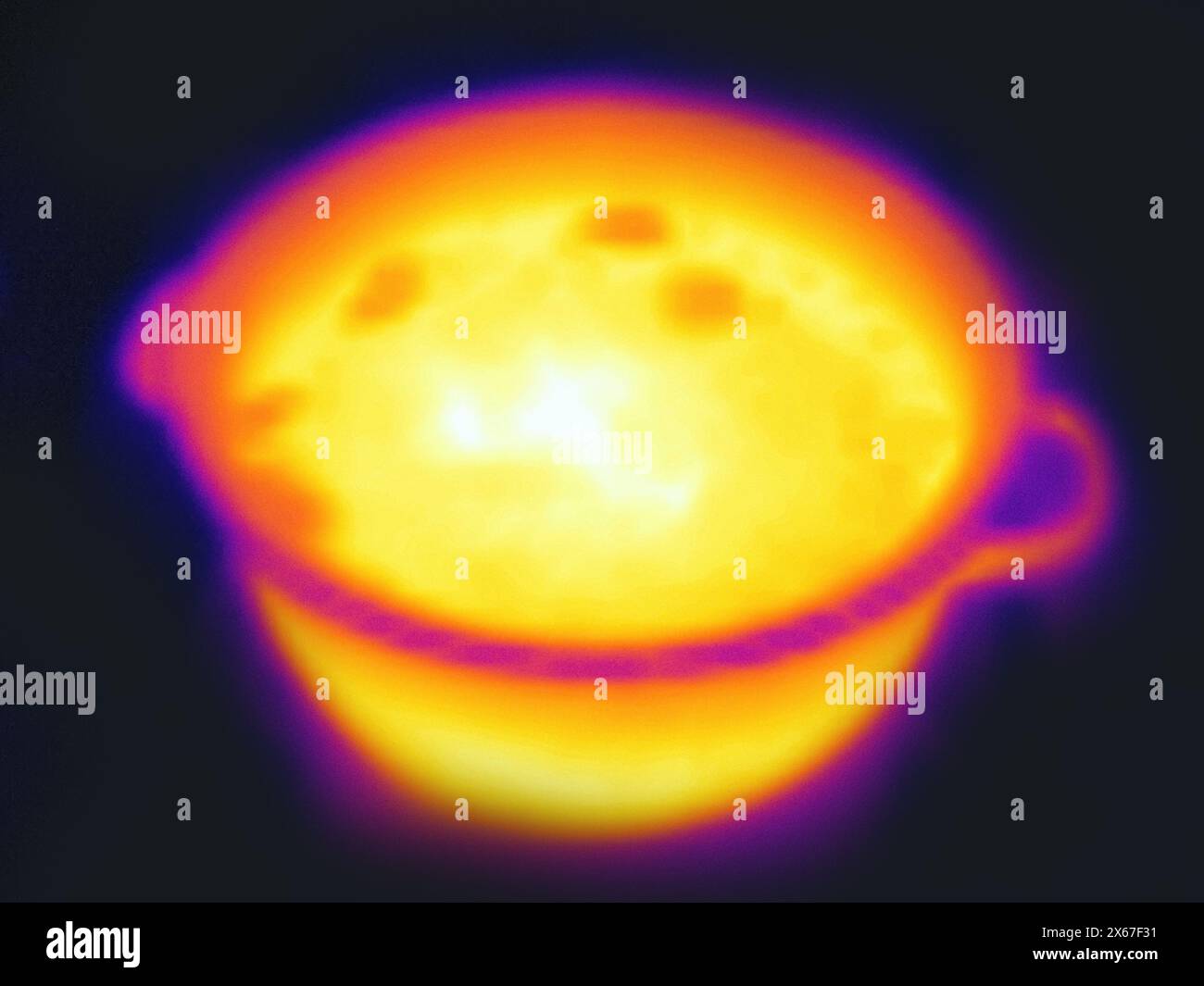 Boiling soup in a pot. Image from thermal imager device Stock Photo - Alamy